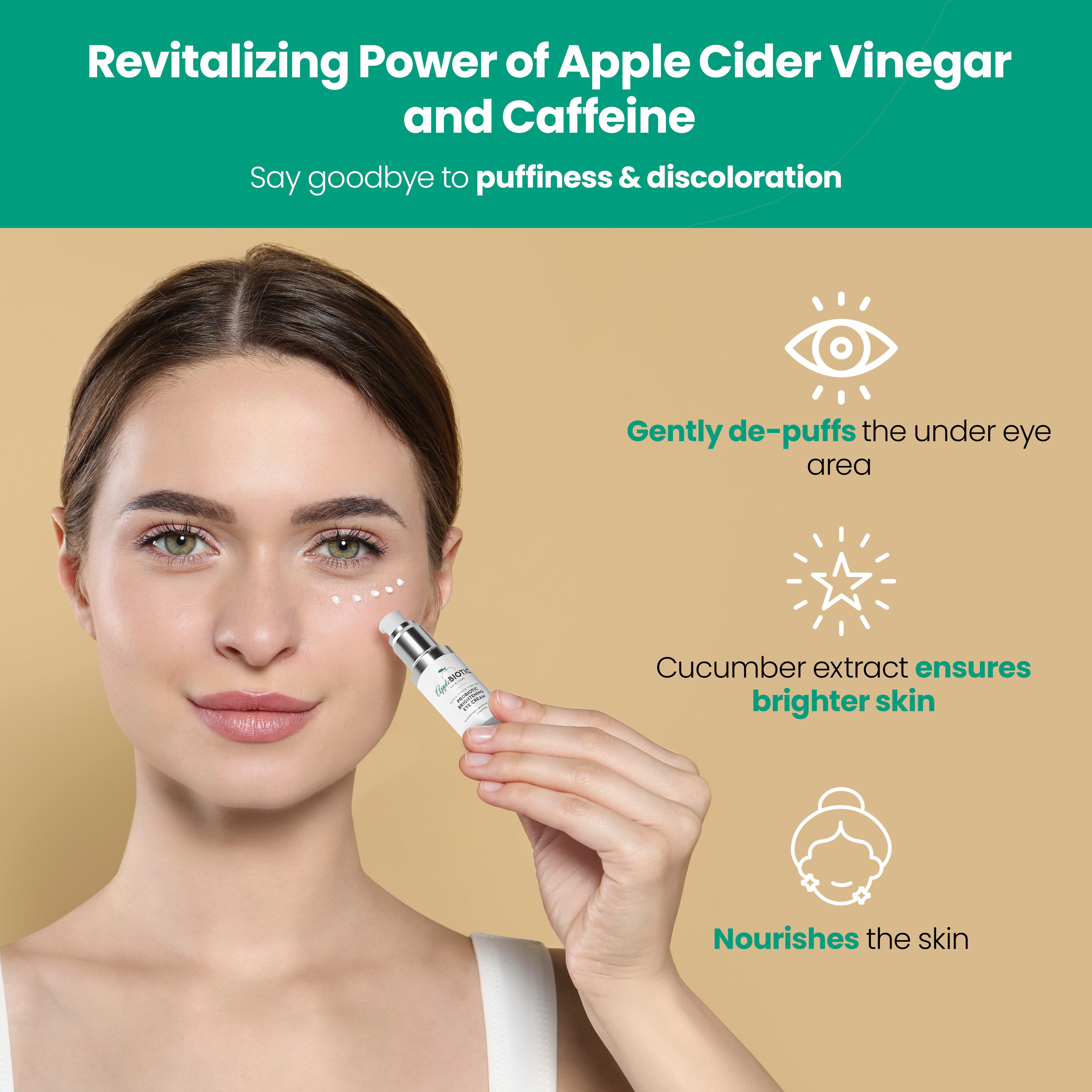 Apple Cider Vinegar Probiotic Brightening Eye Cream - applebiotic