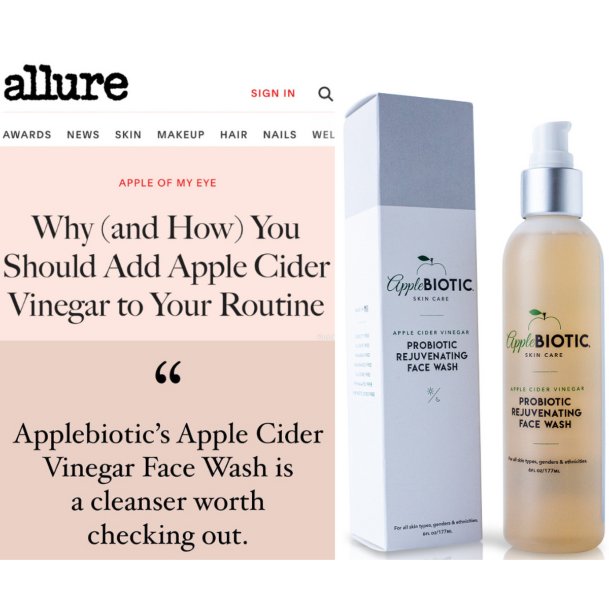 Apple Cider Vinegar Rejuvenating Face Wash - applebiotic